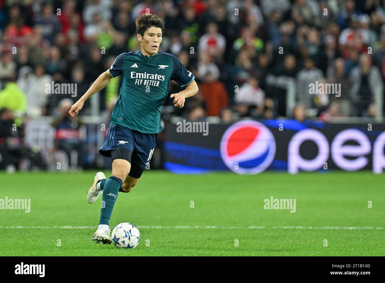 Takehiro Tomiyasu (18) of Arsenal pictured during the Uefa Champions ...