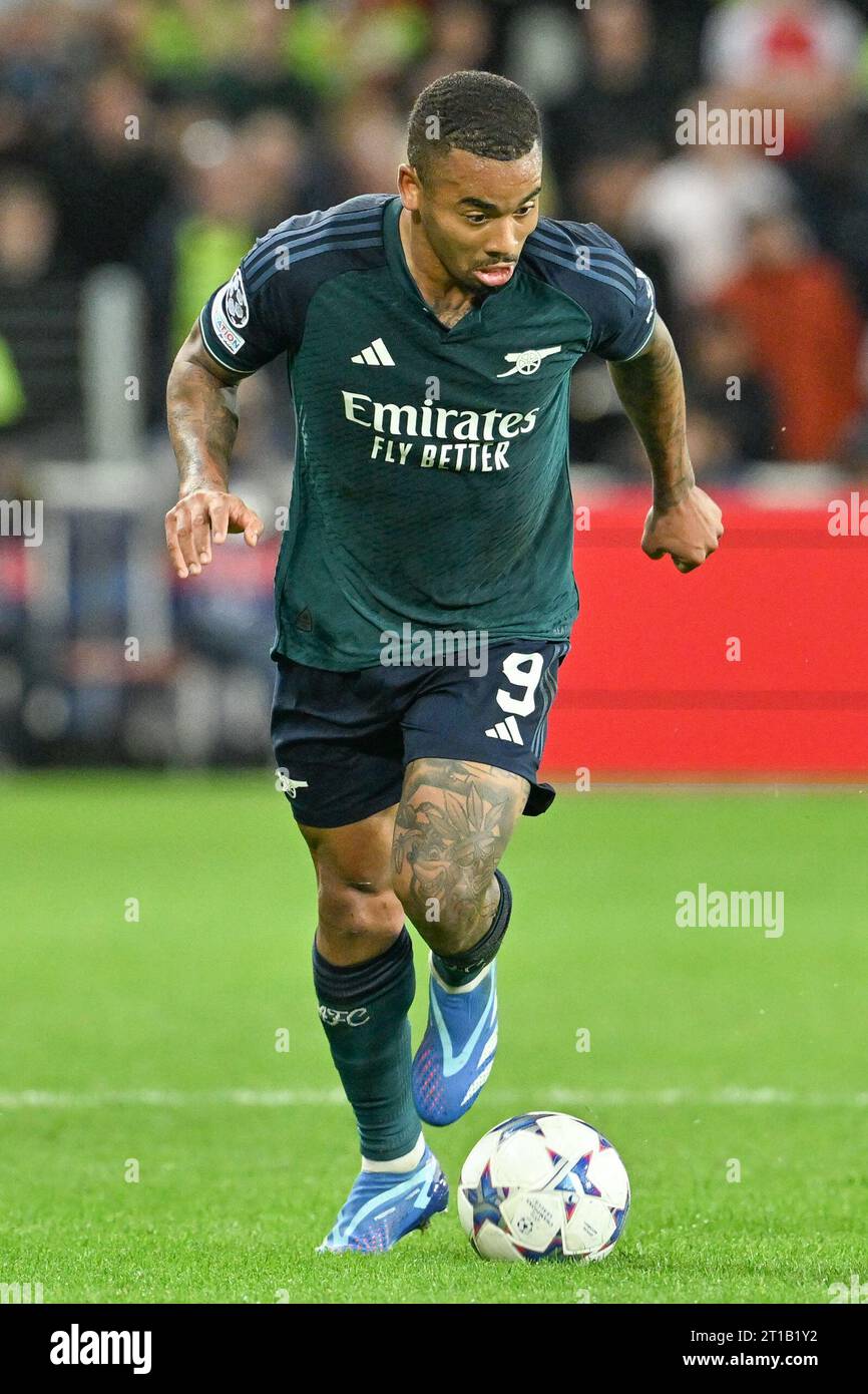 Gabriel Jesus (9) of Arsenal pictured during the Uefa Champions League ...