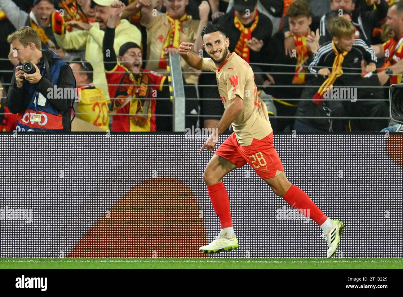 Lens, France. 03rd Oct, 2023. Adrien Thomasson (28) of RC Lens ...