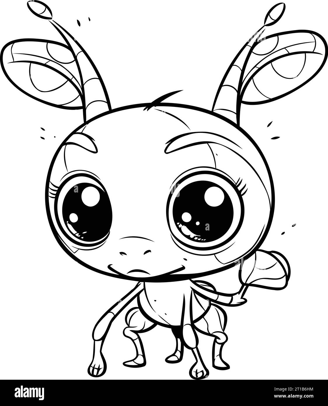 Cute cartoon ant. Vector illustration. Coloring book for children Stock ...