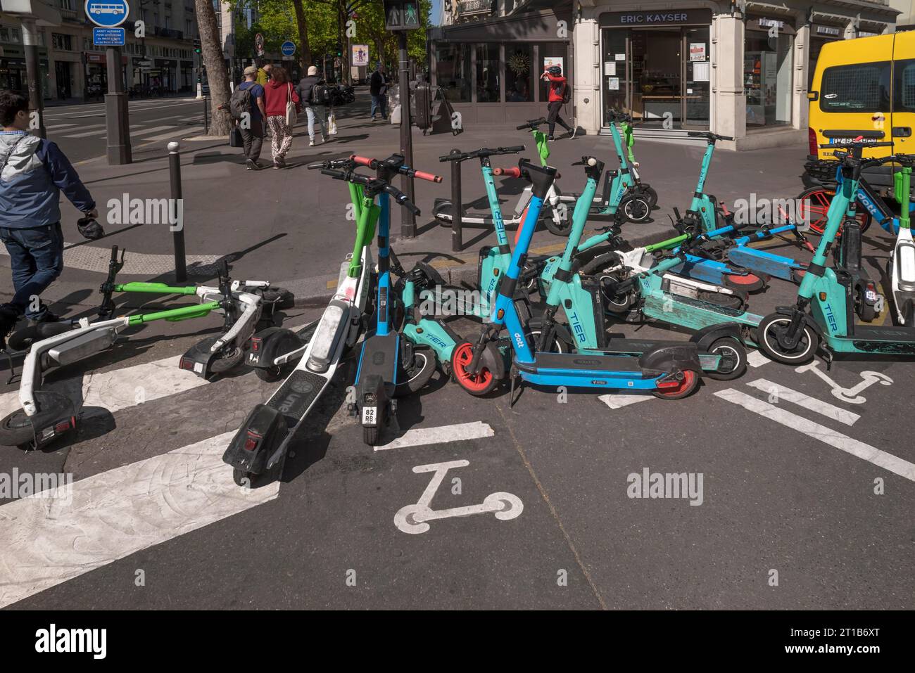 E Scooters Thrown Together After Being Banned By The City Council