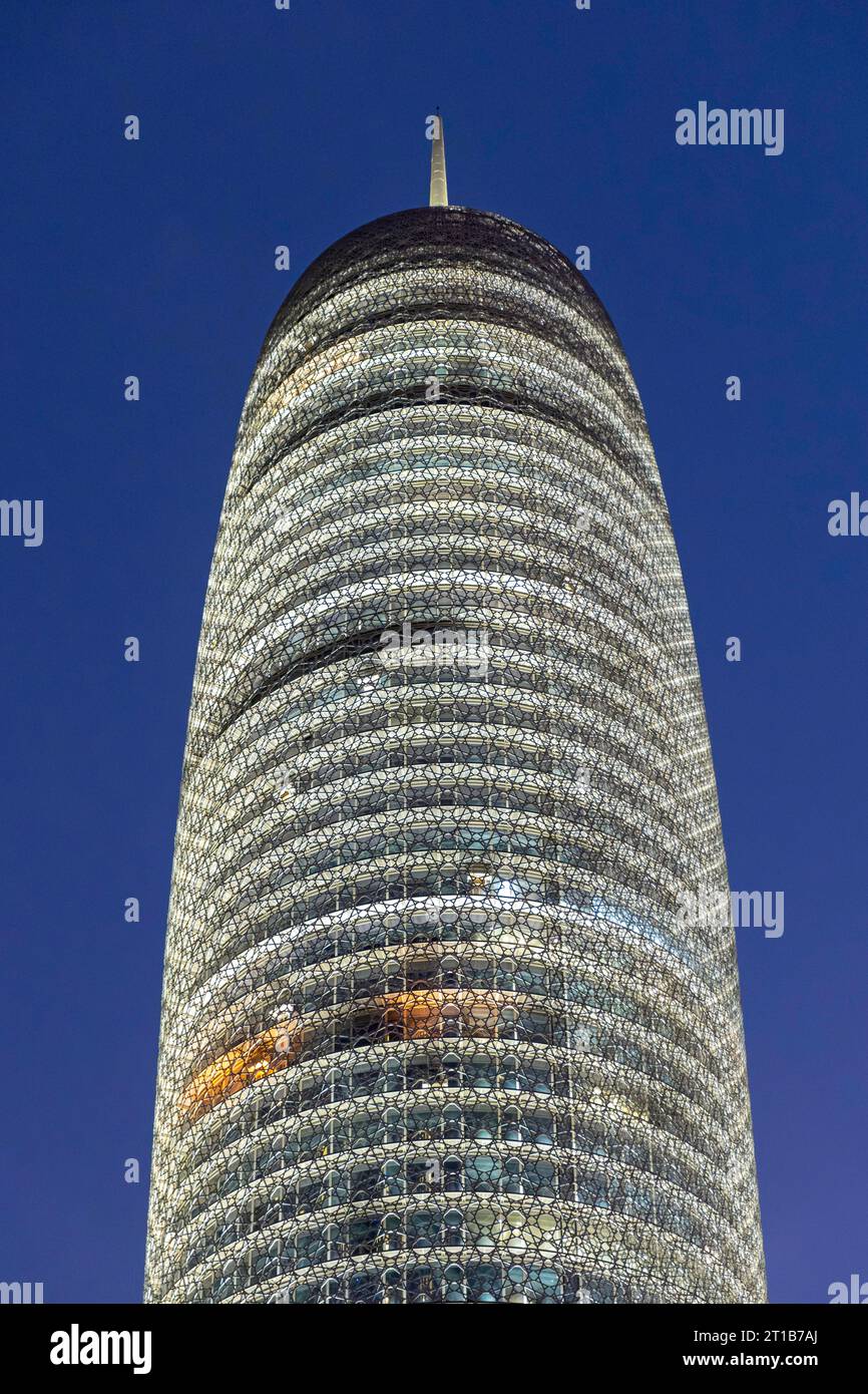 Doha Tower aka Burj Doha designed by Jean Nouvel, West Bay, Qatar Stock ...