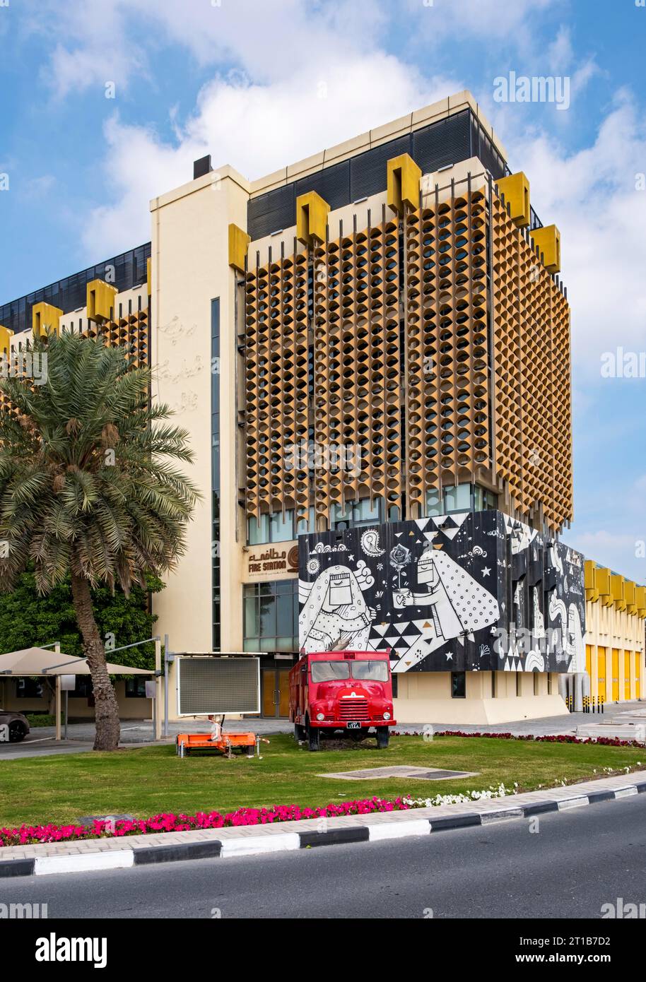 Fire Station building, Doha, Qatar Stock Photo - Alamy