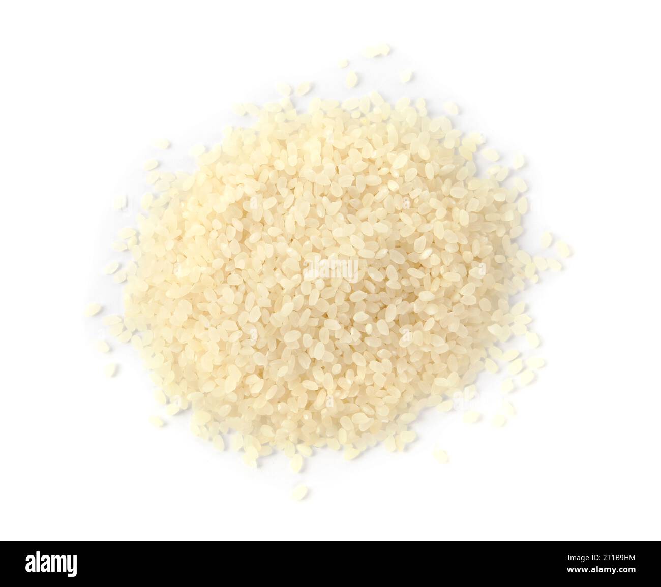 Pile of raw rice isolated on white, top view Stock Photo - Alamy