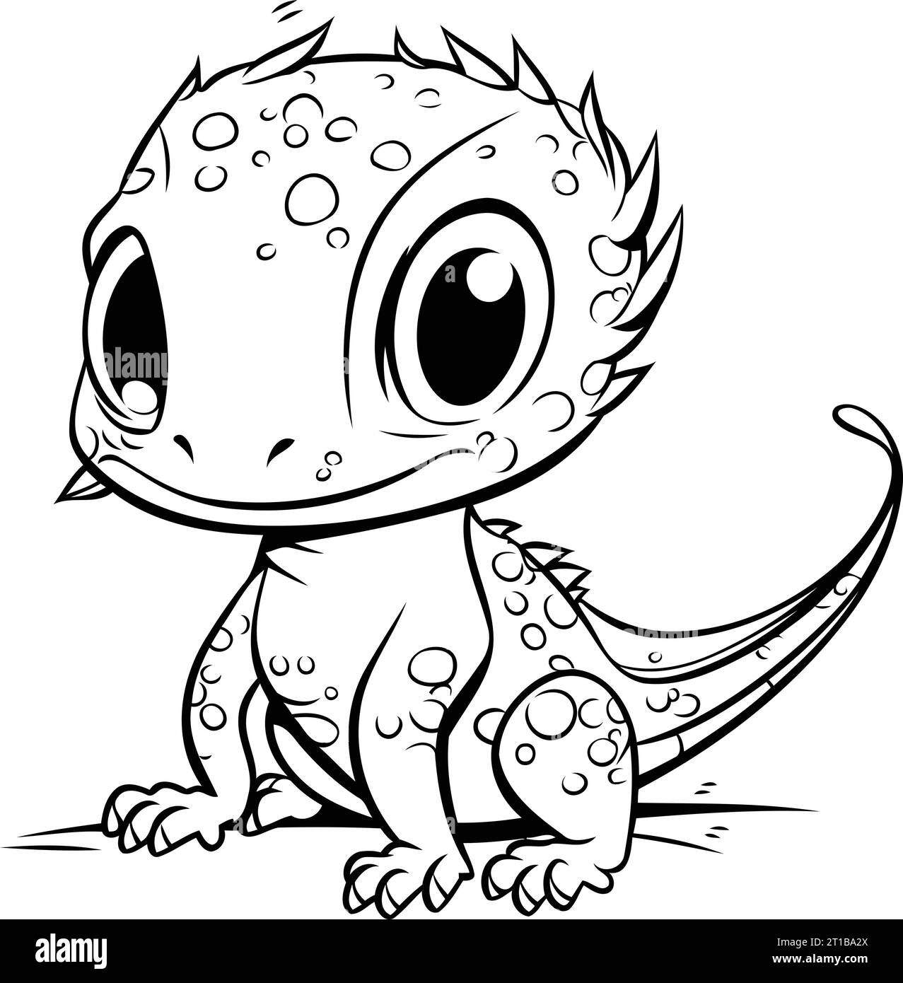 Cute little lizard isolated on white background. Vector illustration ...