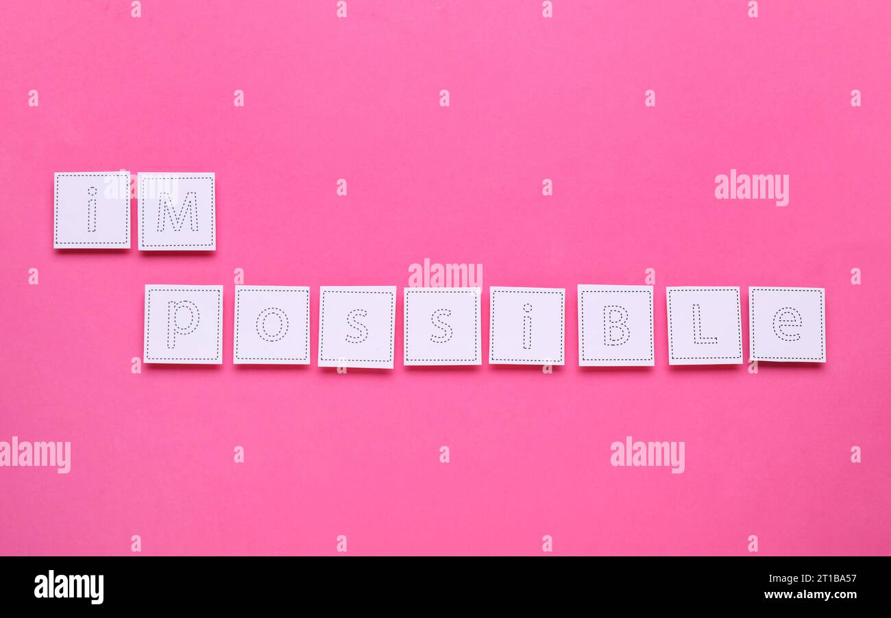 Motivation concept. Changing word from Impossible into Possible by ...