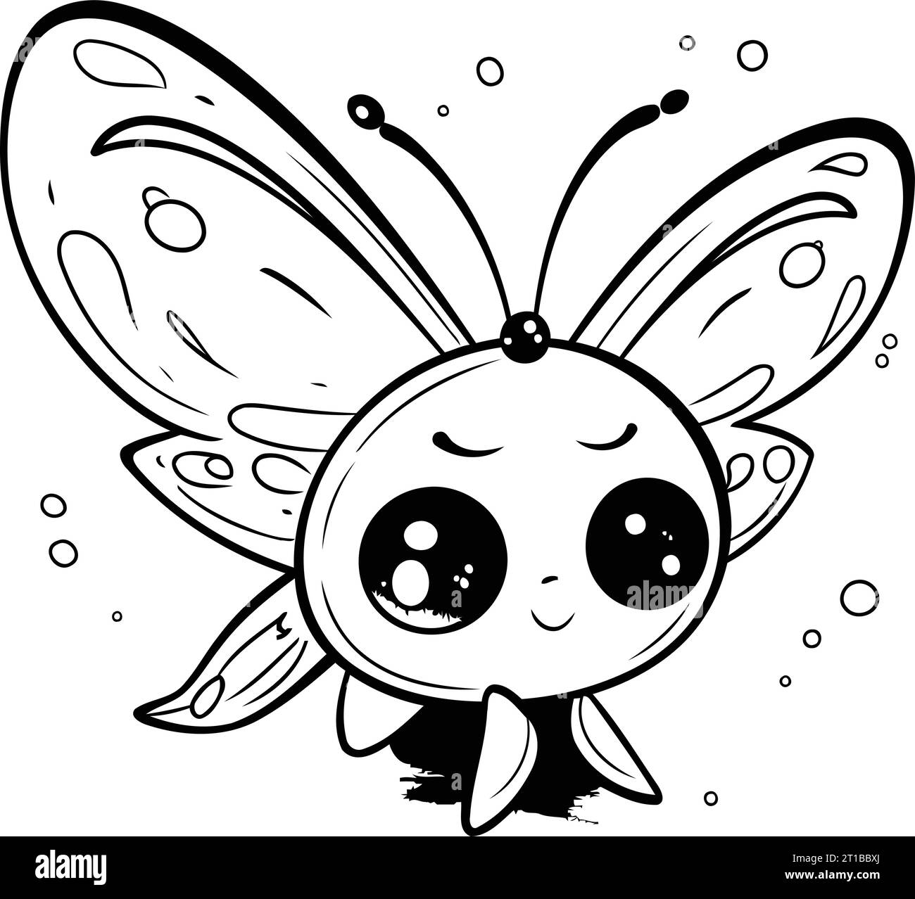 Cute cartoon butterfly. Vector illustration. Coloring book for children ...