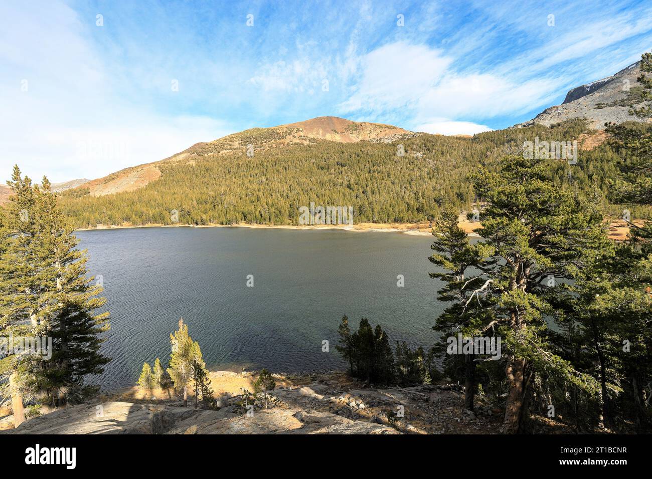 Tioga lake outlook on the side of Tioga Road on the way to Yosemite ...