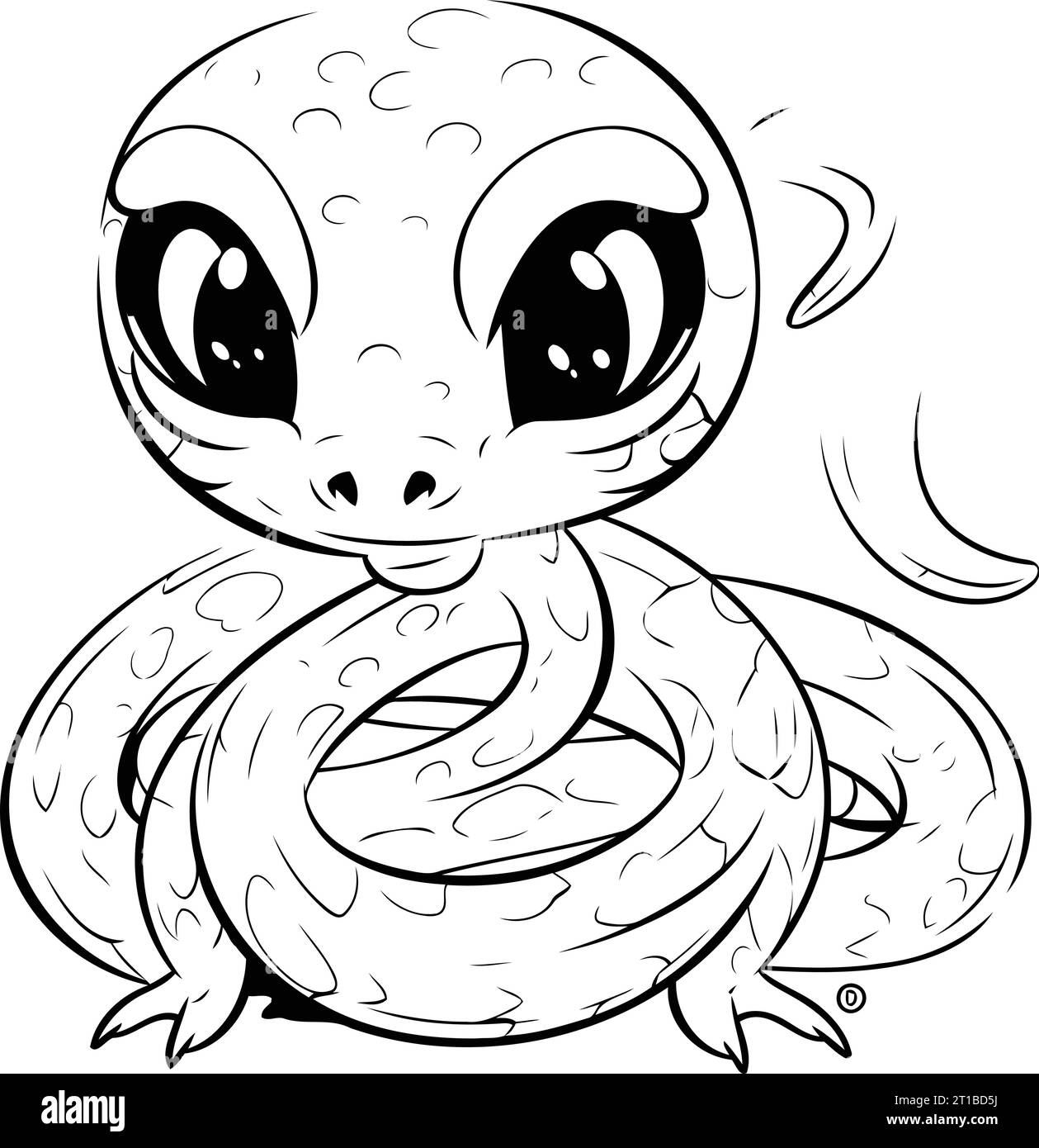 Cute cartoon snake. Coloring book for children. Vector illustration ...