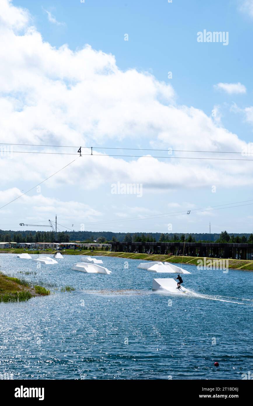 Young men grow their wake boarding skills at the 313 Cable Park, HBH v ...