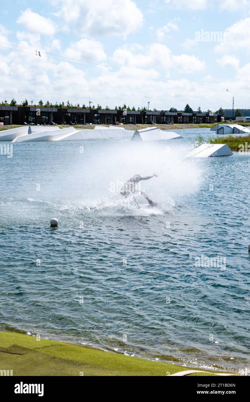 Young men grow their wake boarding skills at the 313 Cable Park, HBH v ...