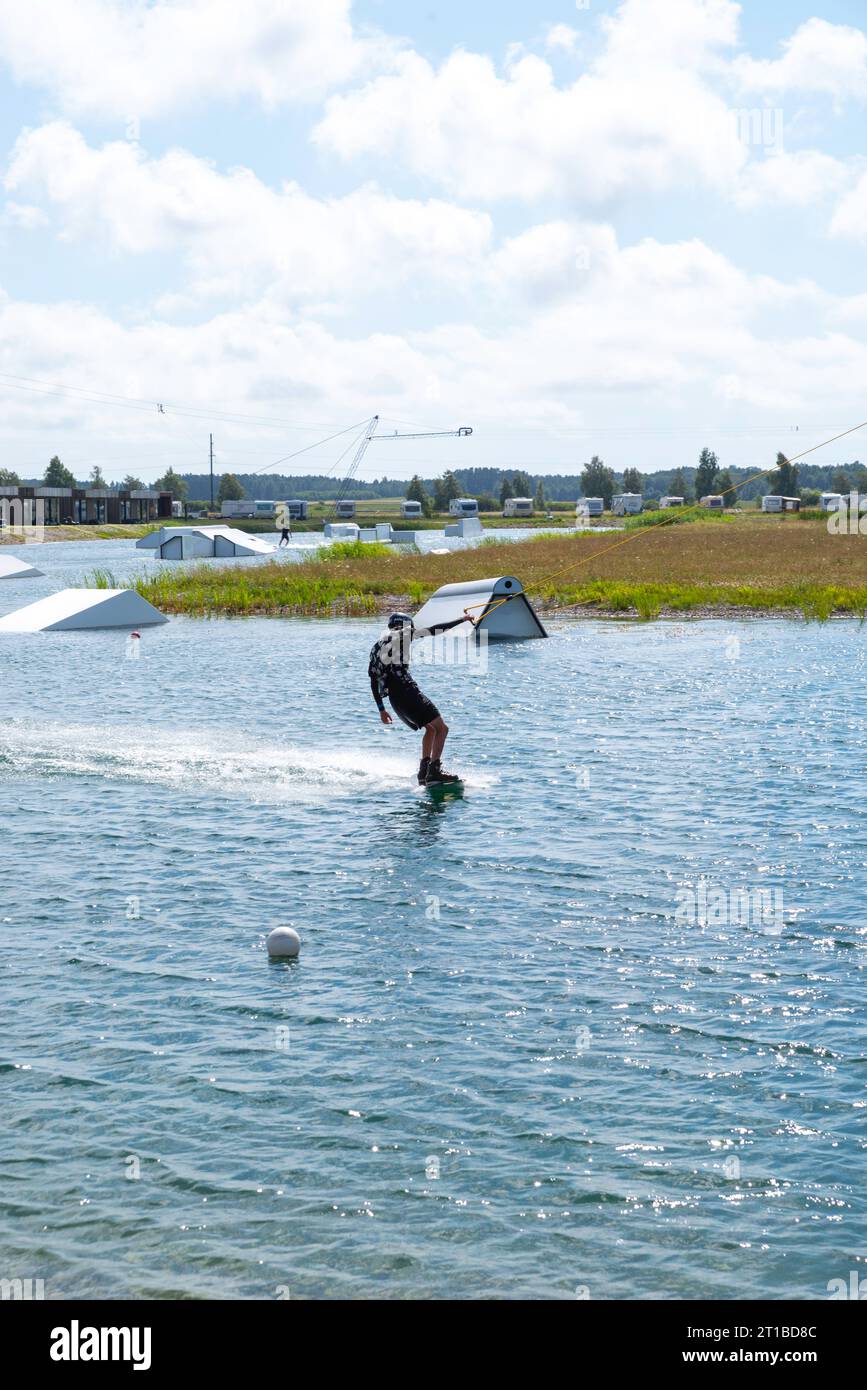 Young men grow their wake boarding skills at the 313 Cable Park, HBH v ...