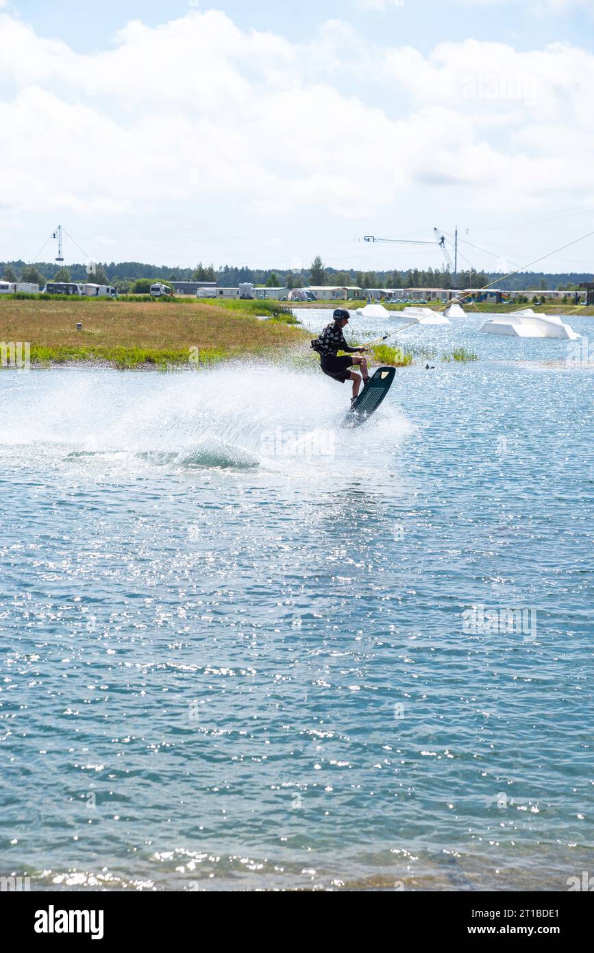 Young men grow their wake boarding skills at the 313 Cable Park, HBH v ...
