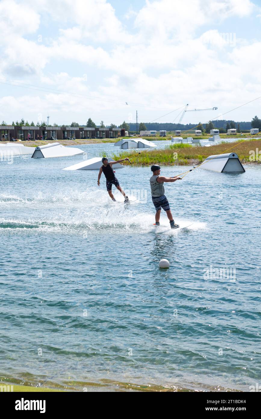 Young men grow their wake boarding skills at the 313 Cable Park, HBH v ...
