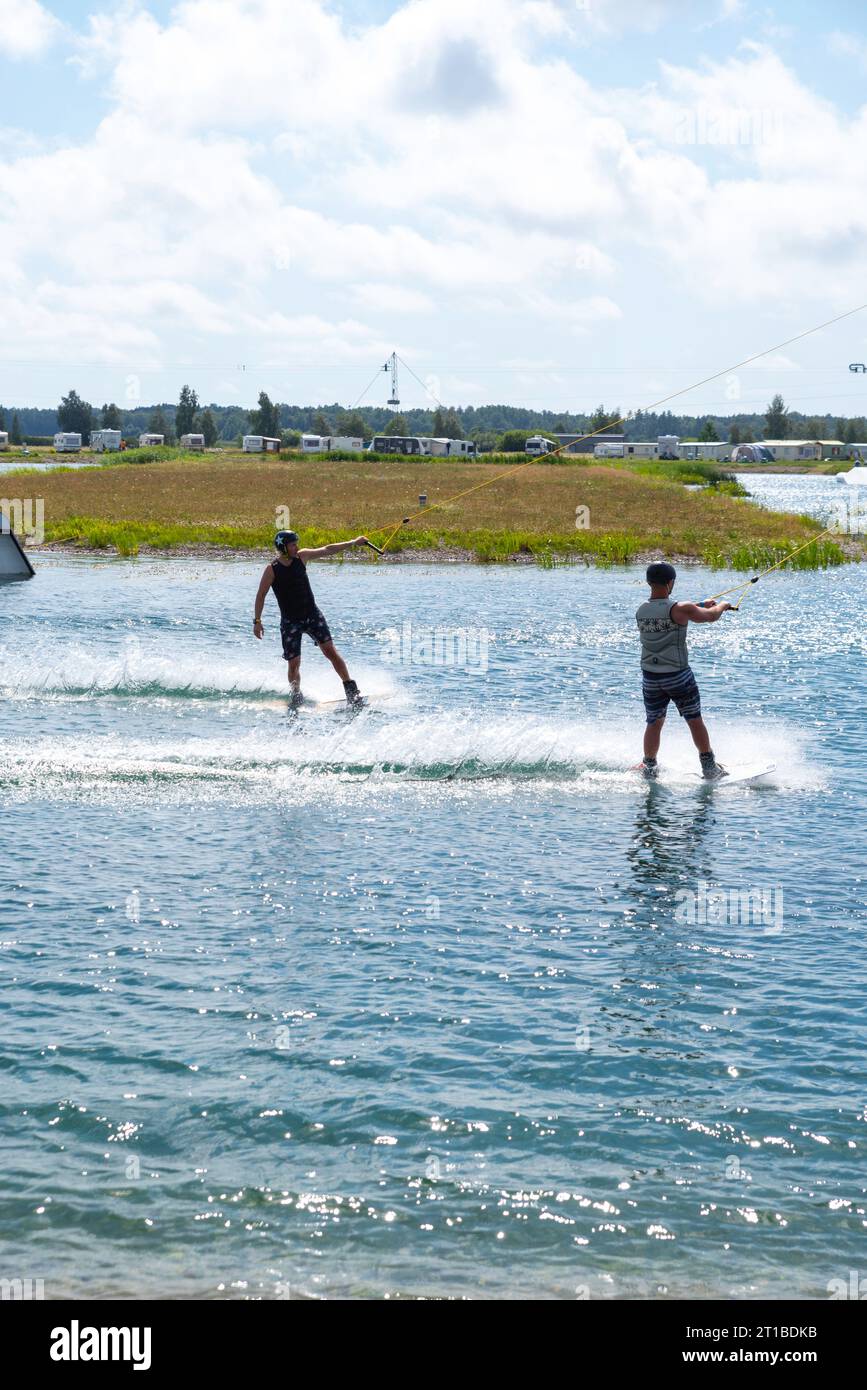 Young men grow their wake boarding skills at the 313 Cable Park, HBH v ...
