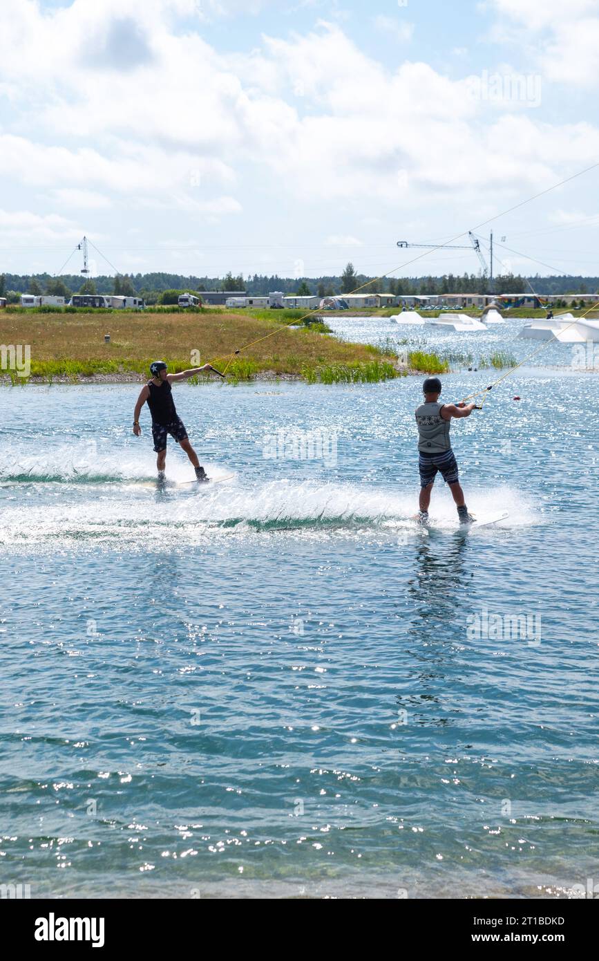Young men grow their wake boarding skills at the 313 Cable Park, HBH v ...