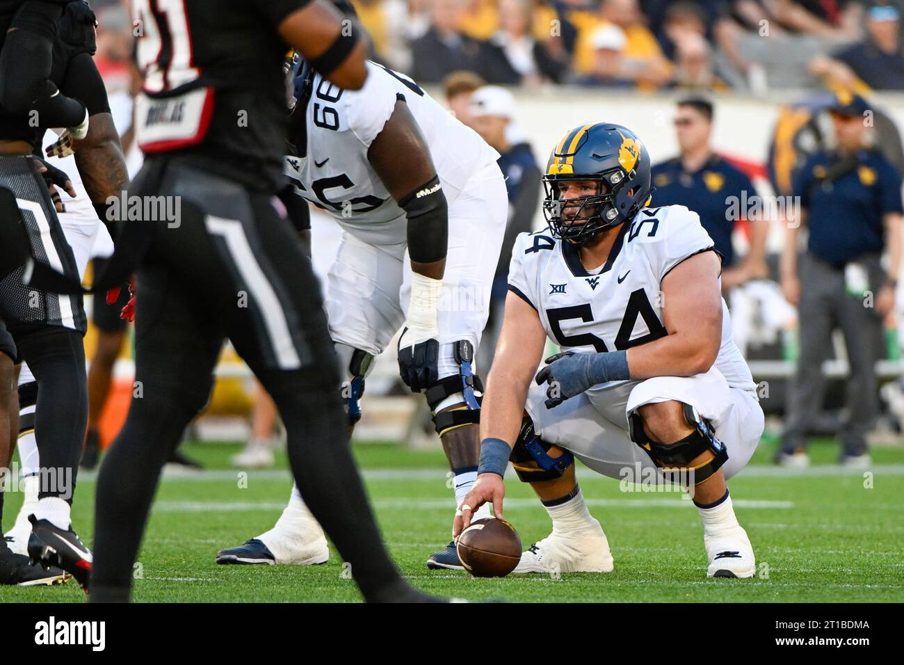 HOUSTON, TX - OCTOBER 12: West Virginia Mountaineers offensive lineman ...