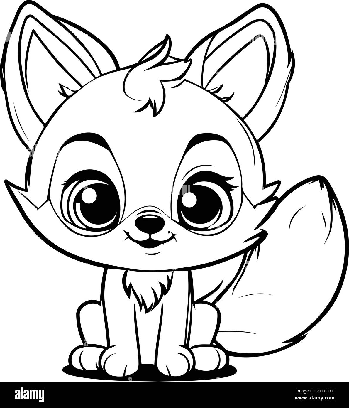 Cute cartoon fox isolated on white background. Vector illustration for ...