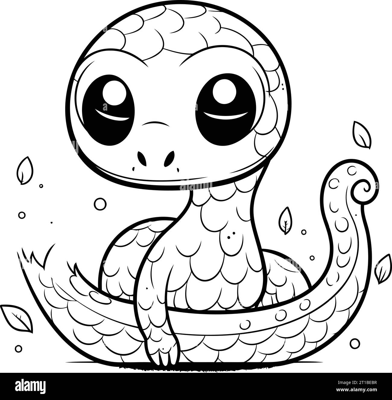 Cute cartoon snake. Coloring book for children. Vector illustration ...