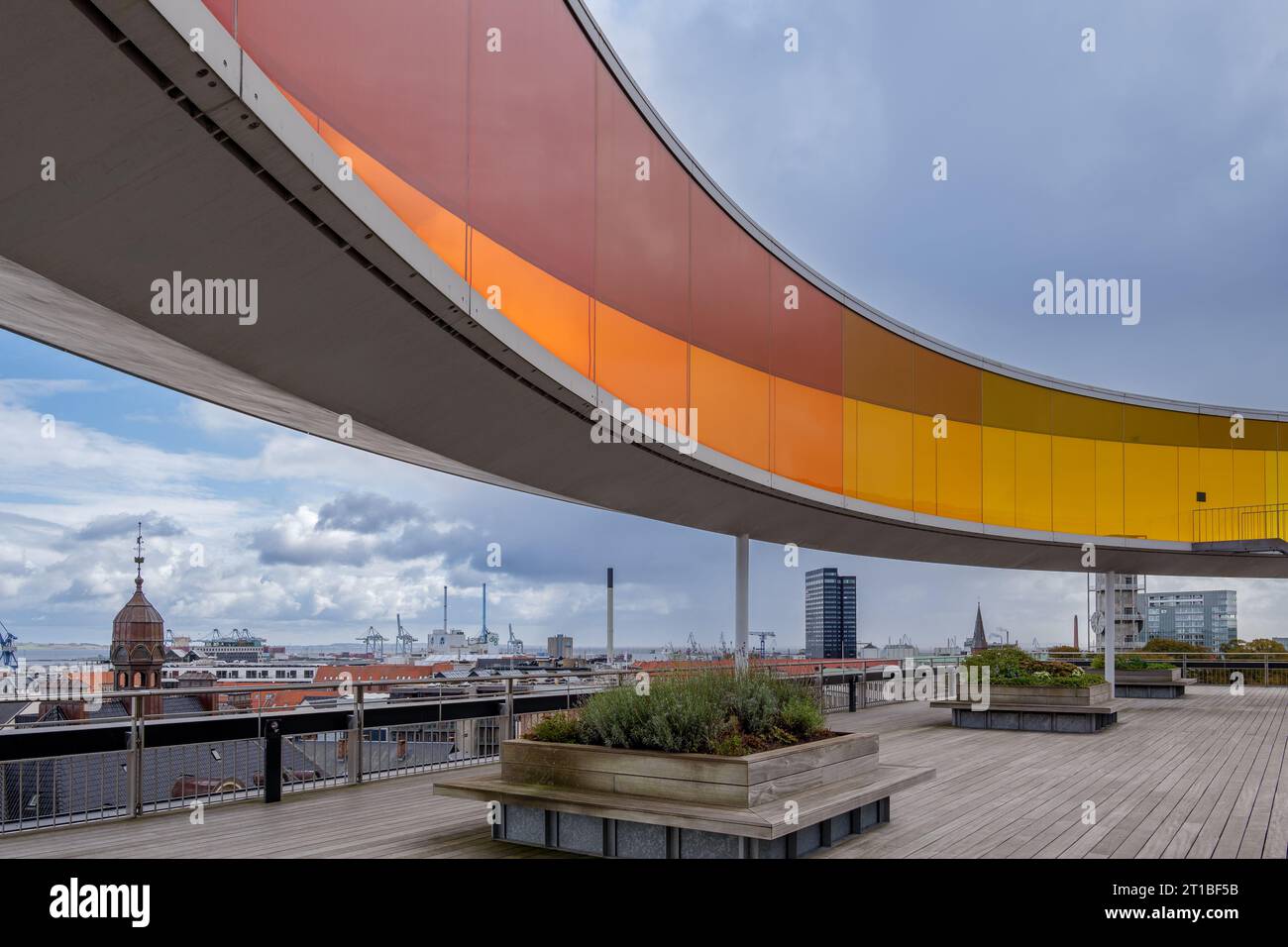 Aarhus, Denmark - 06 OCTOBER 2022: Outdoor exterior view on the rooftop ...