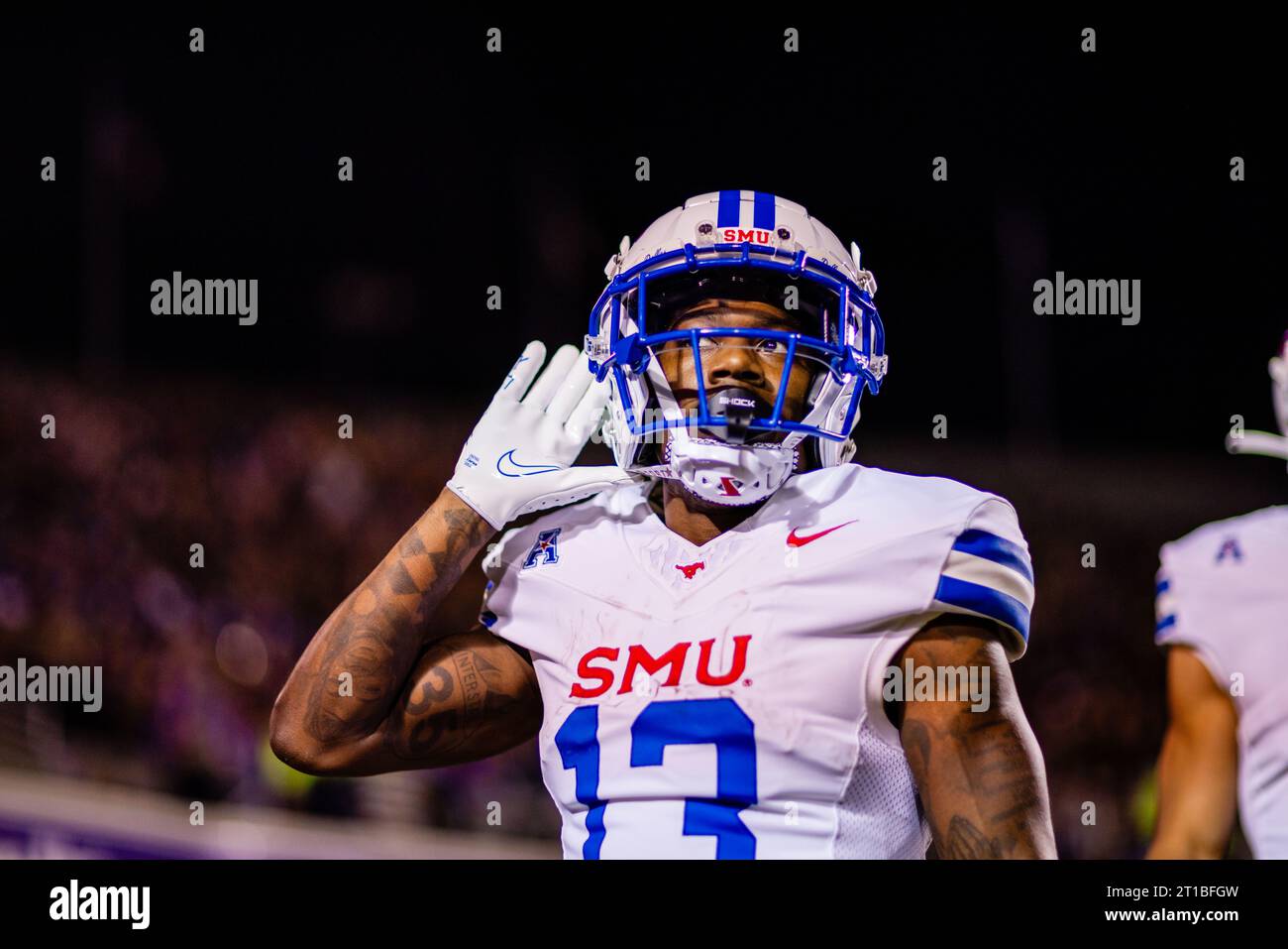 October 12, 2023: Southern Methodist Mustangs wide receiver Roderick ...