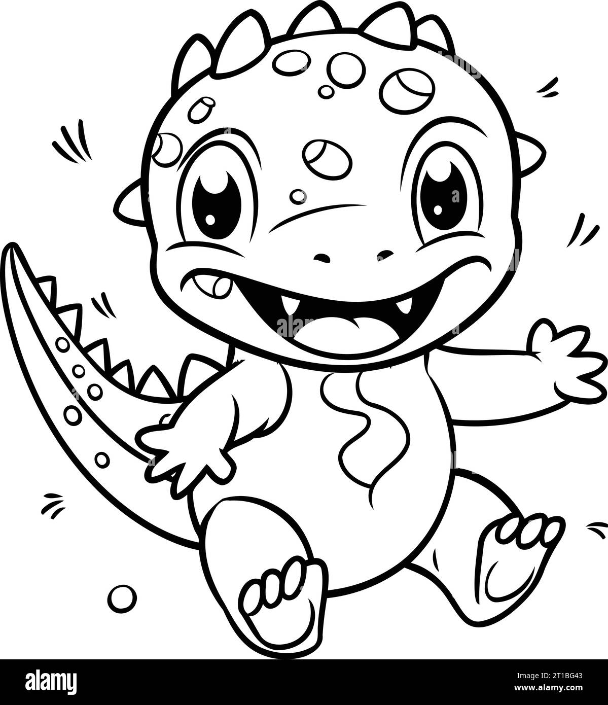 Vector illustration of Cute Cartoon Dinosaur. Coloring book for kids ...