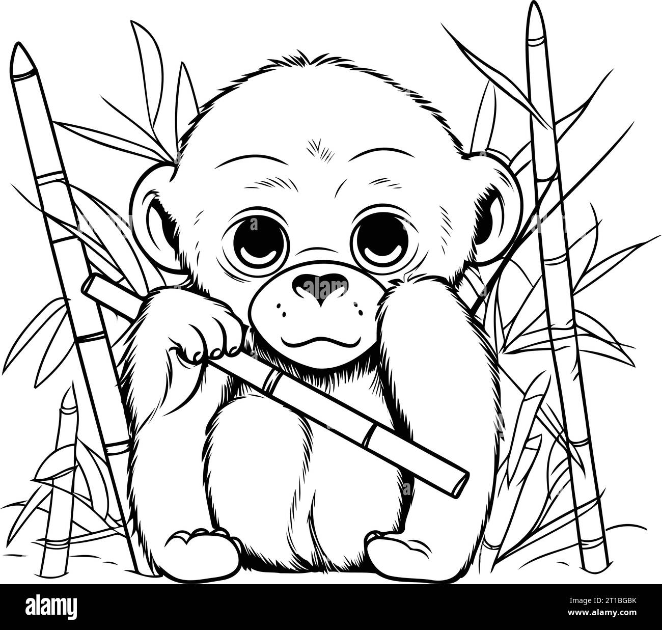 Bamboo forest drawing Black and White Stock Photos & Images - Alamy