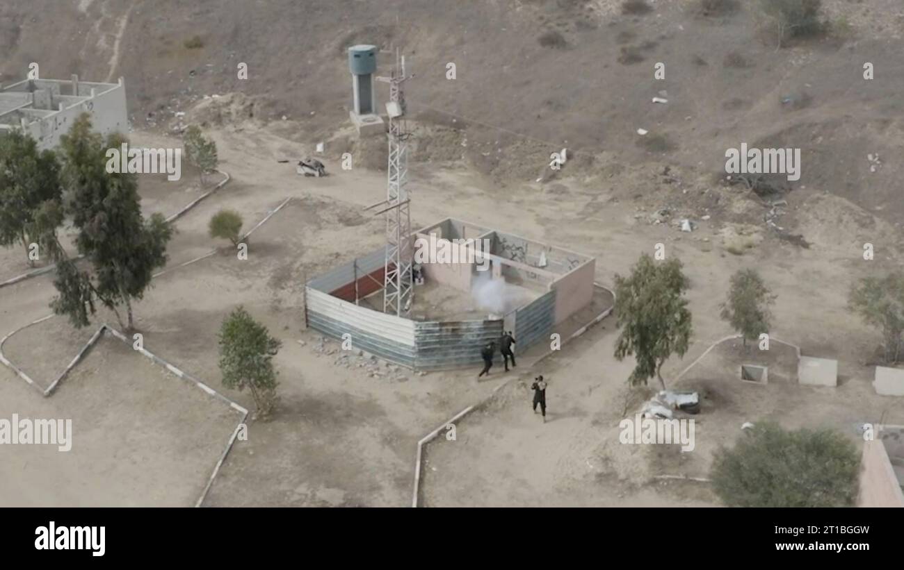 This image from video posted to social media by Hamas on Sept. 12, 2023 ...