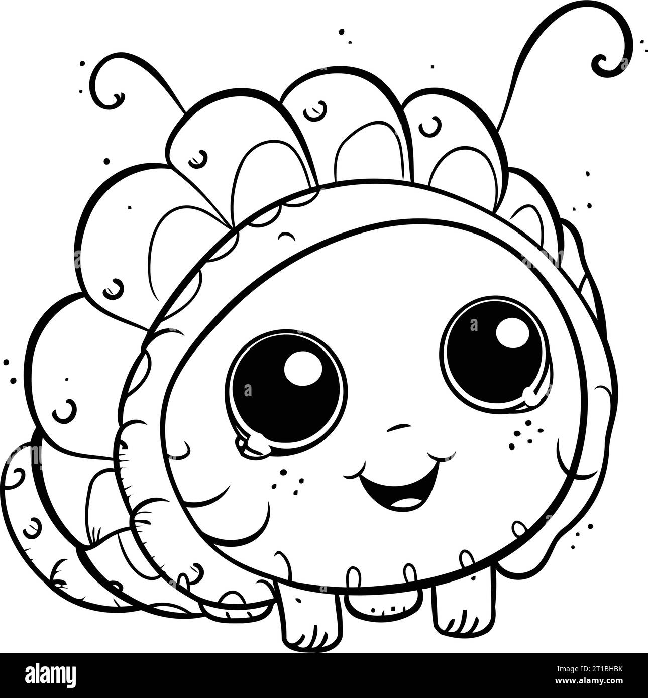 Coloring book for children. Cute cartoon monster. Vector illustration ...