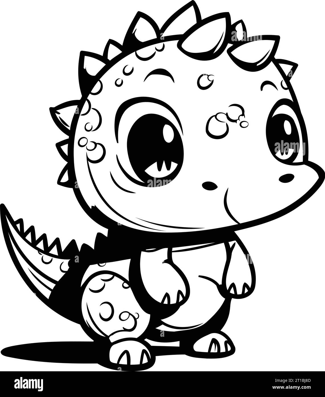 Cute Cartoon Dinosaur Coloring book for children. Vector illustration ...