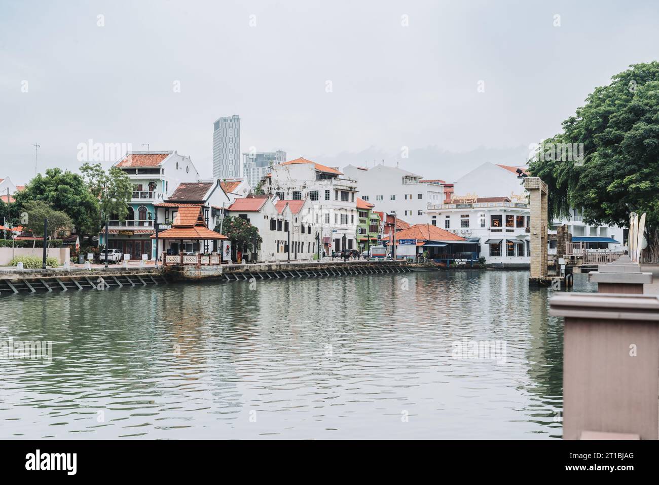 Melaka, Malaysia - July 9, 2023 The old town of Malacca and the Malacca ...