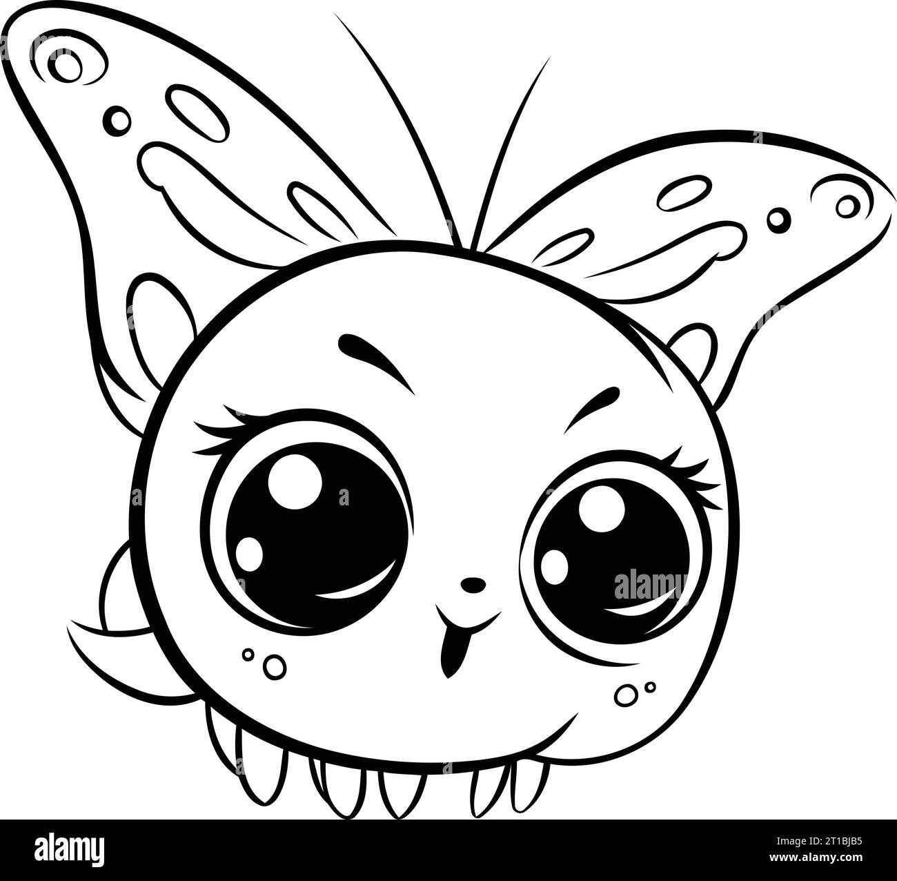 Cute cartoon butterfly. Coloring book for children. Vector illustration ...