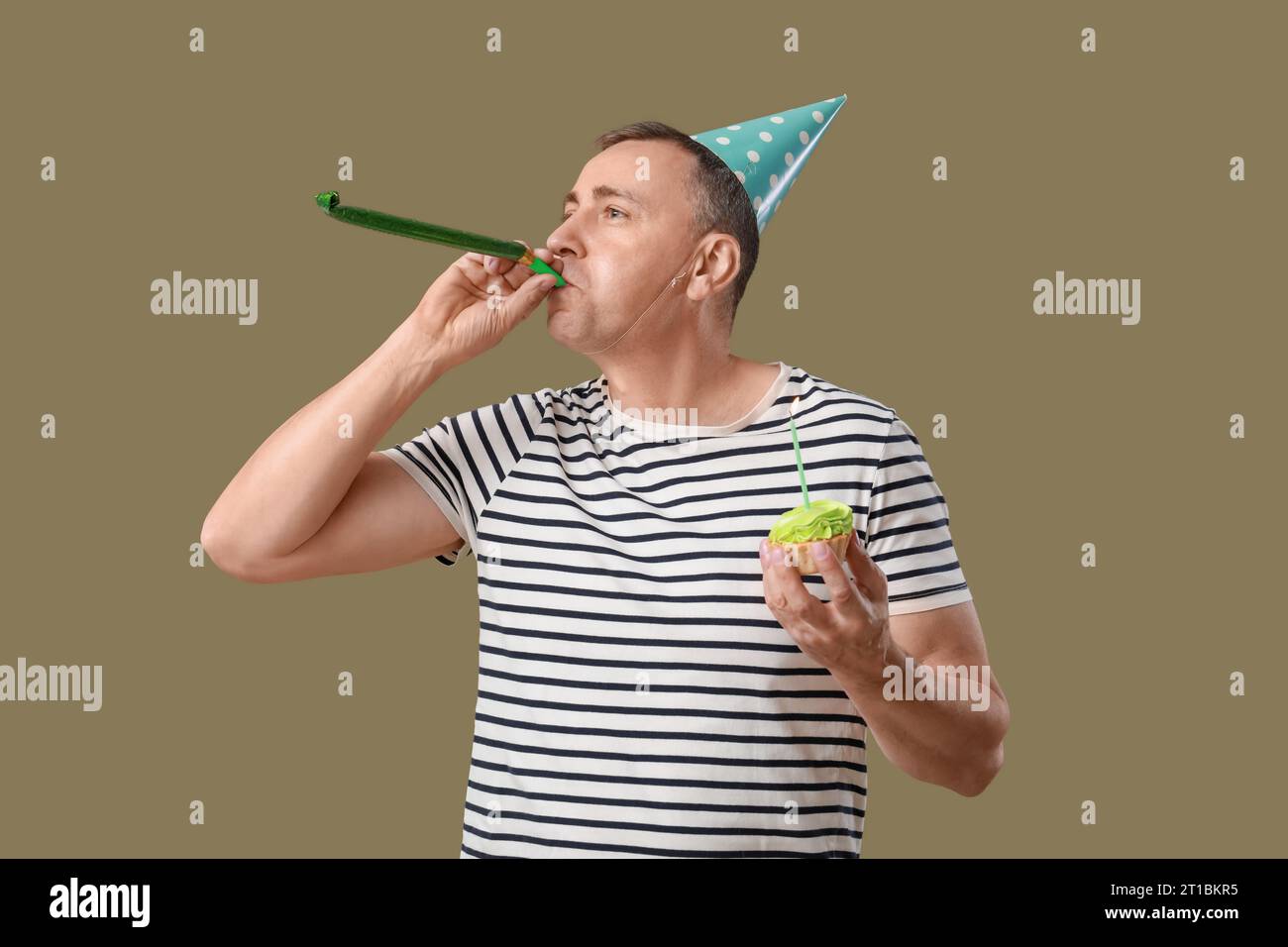 Mature people party blower hi-res stock photography and images - Alamy