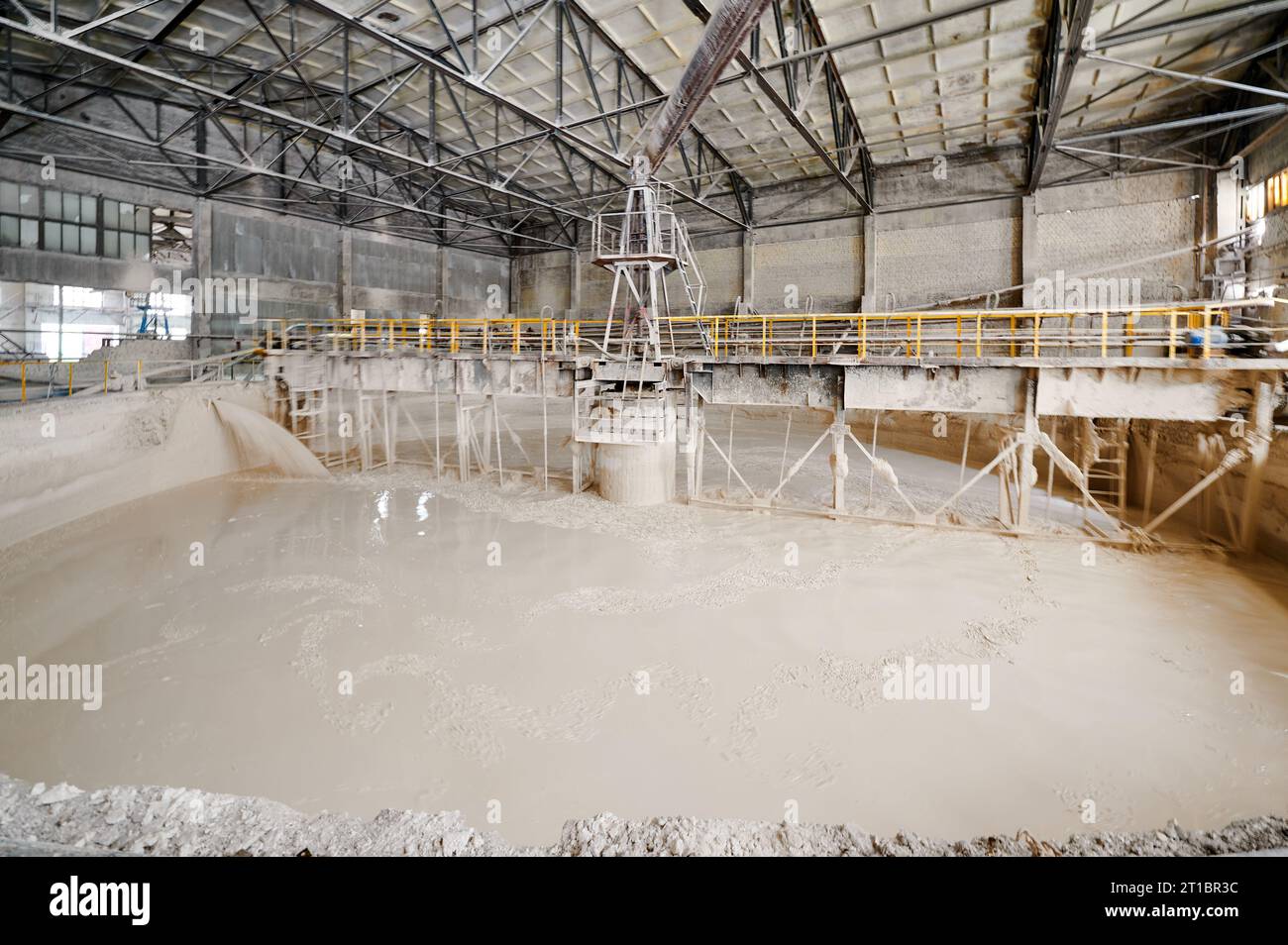 Sludge preparation pool for gas silica blocks at factory Stock Photo ...