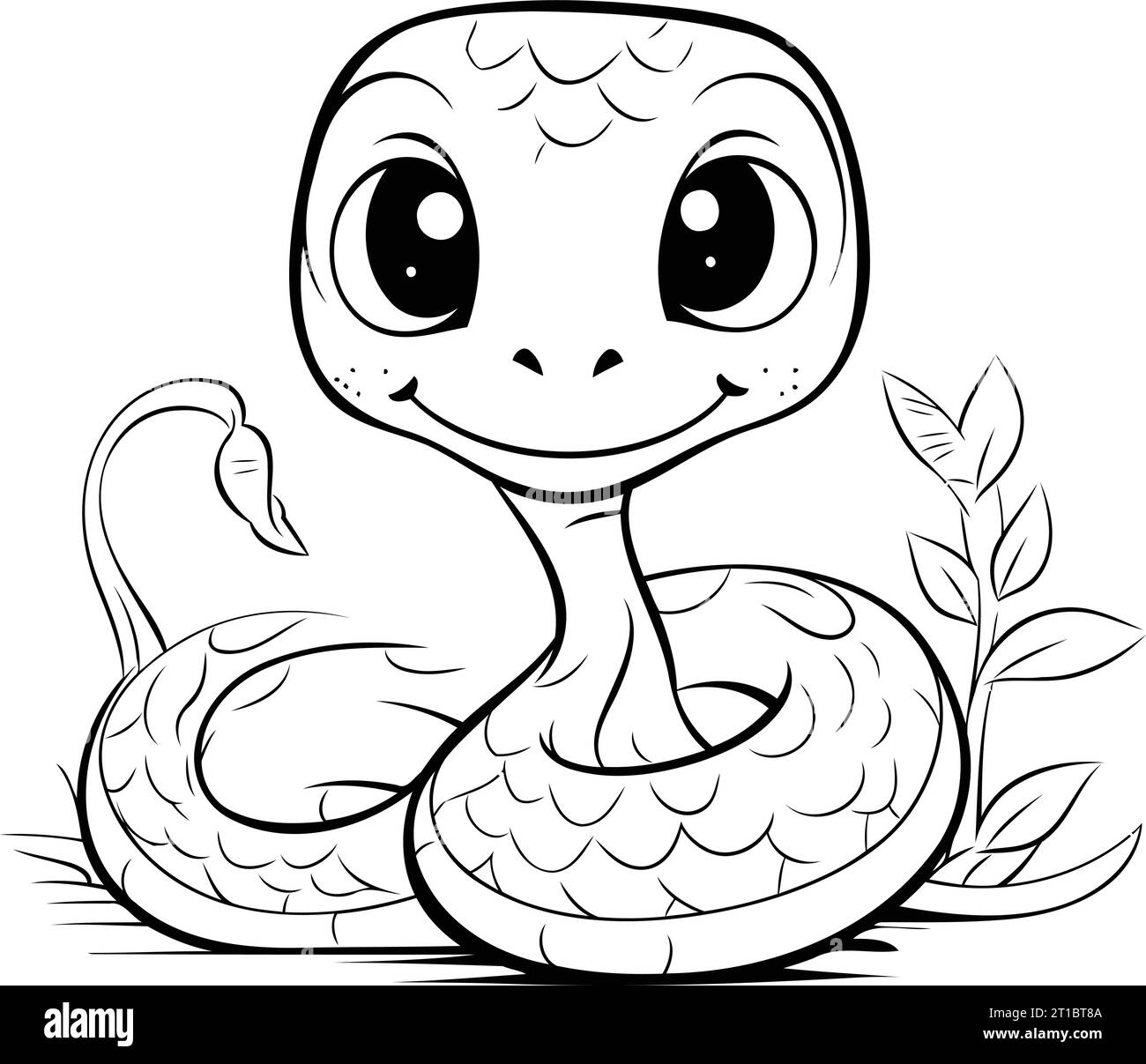 Cute cartoon snake isolated on white background. Vector illustration ...