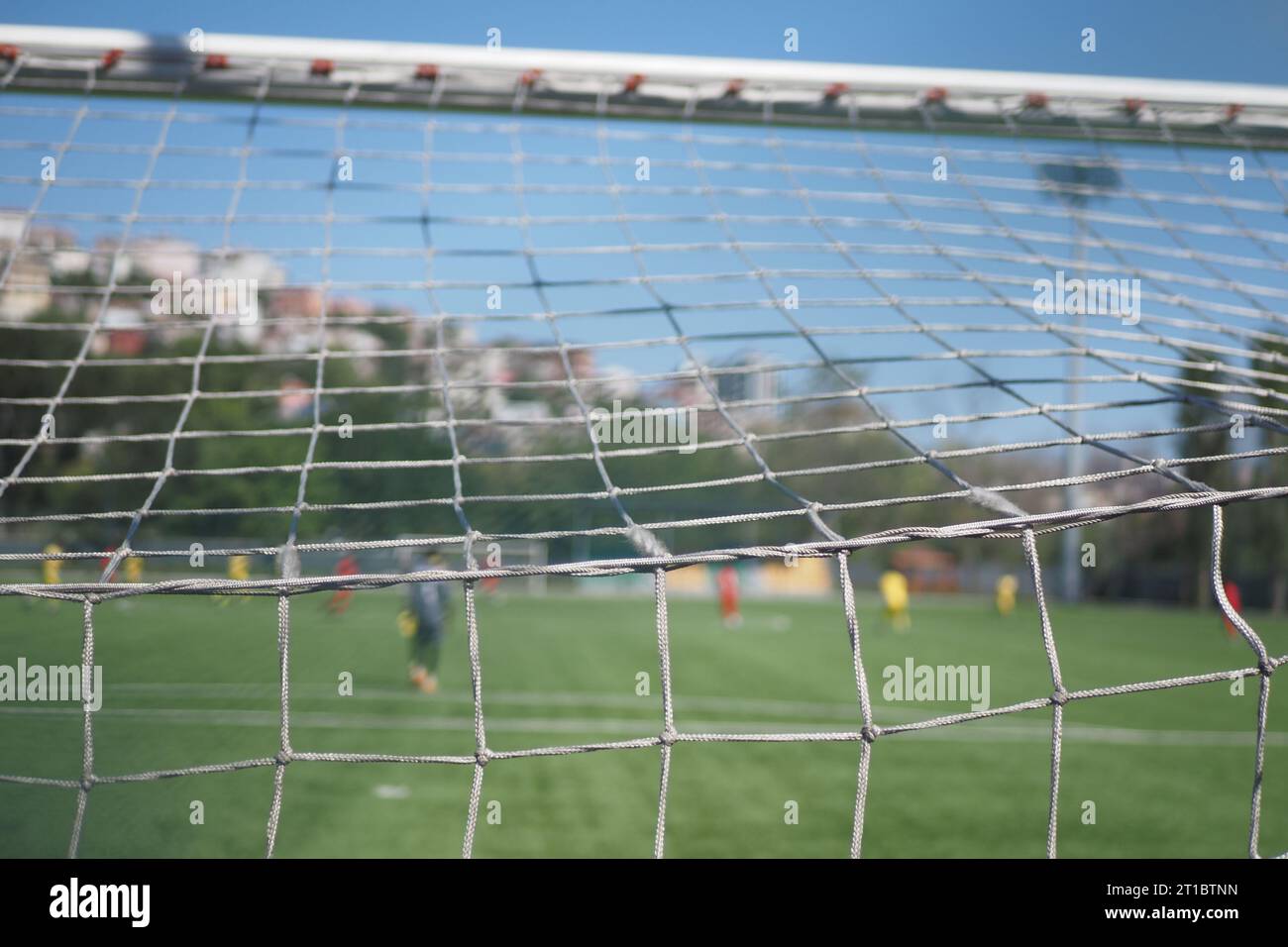Net of a goal of a football stadium Stock Photo - Alamy