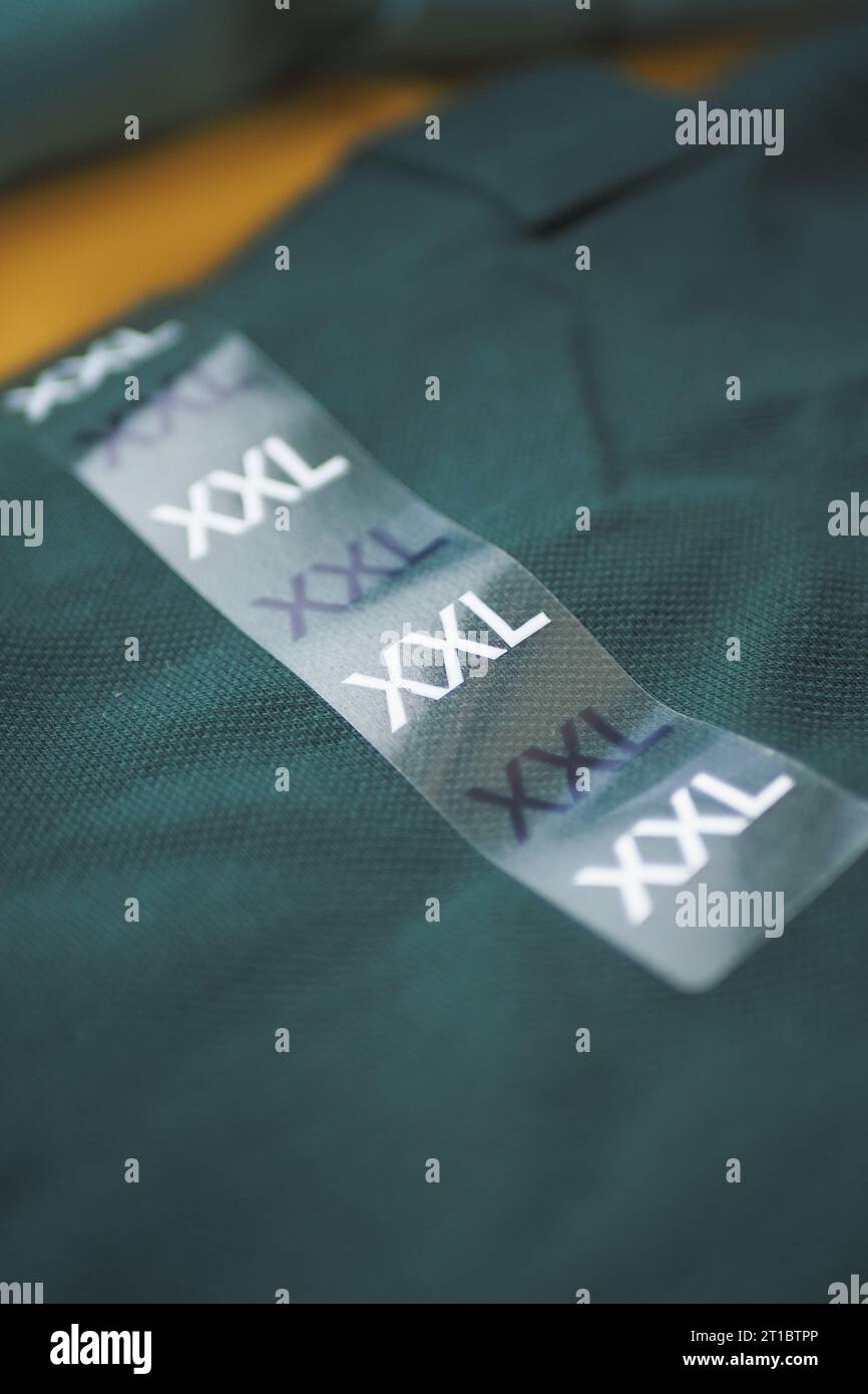 Xxl size clothing label hi-res stock photography and images - Alamy