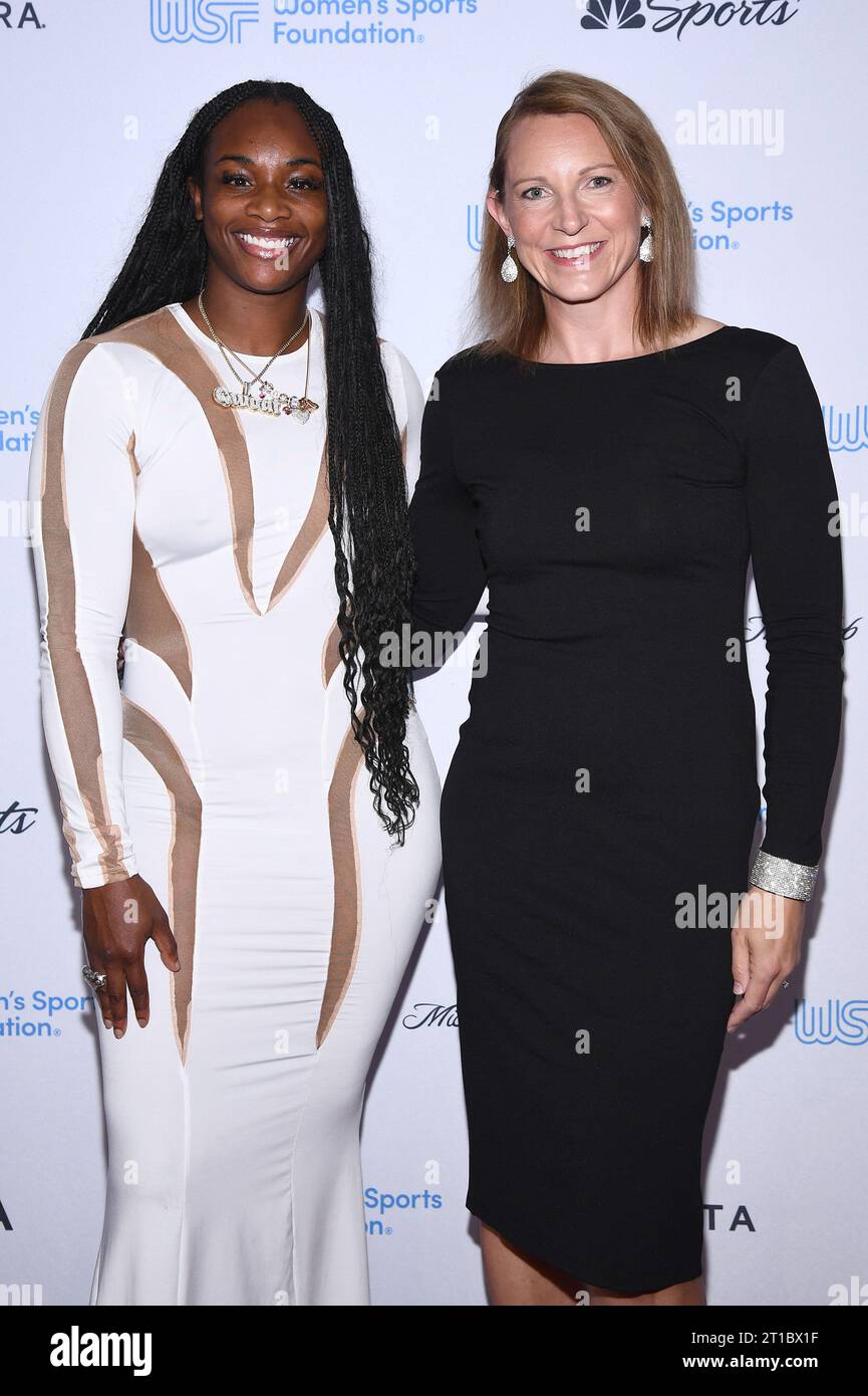 New York, USA. 12th Oct, 2023. (L-R) Claressa Shields and Natalie ...