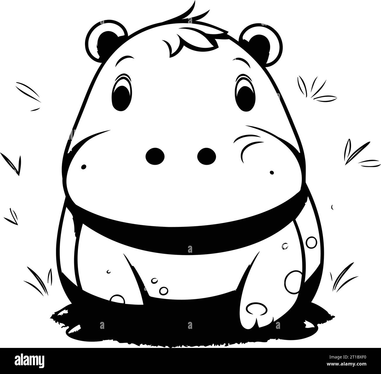 Cute hippo. Vector illustration. Isolated on white background Stock ...