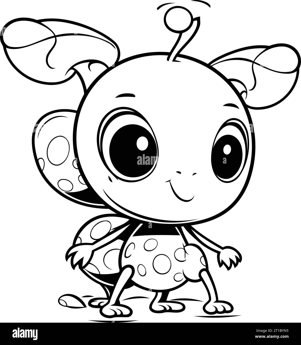 Cute little ladybug cartoon character isolated on white background ...