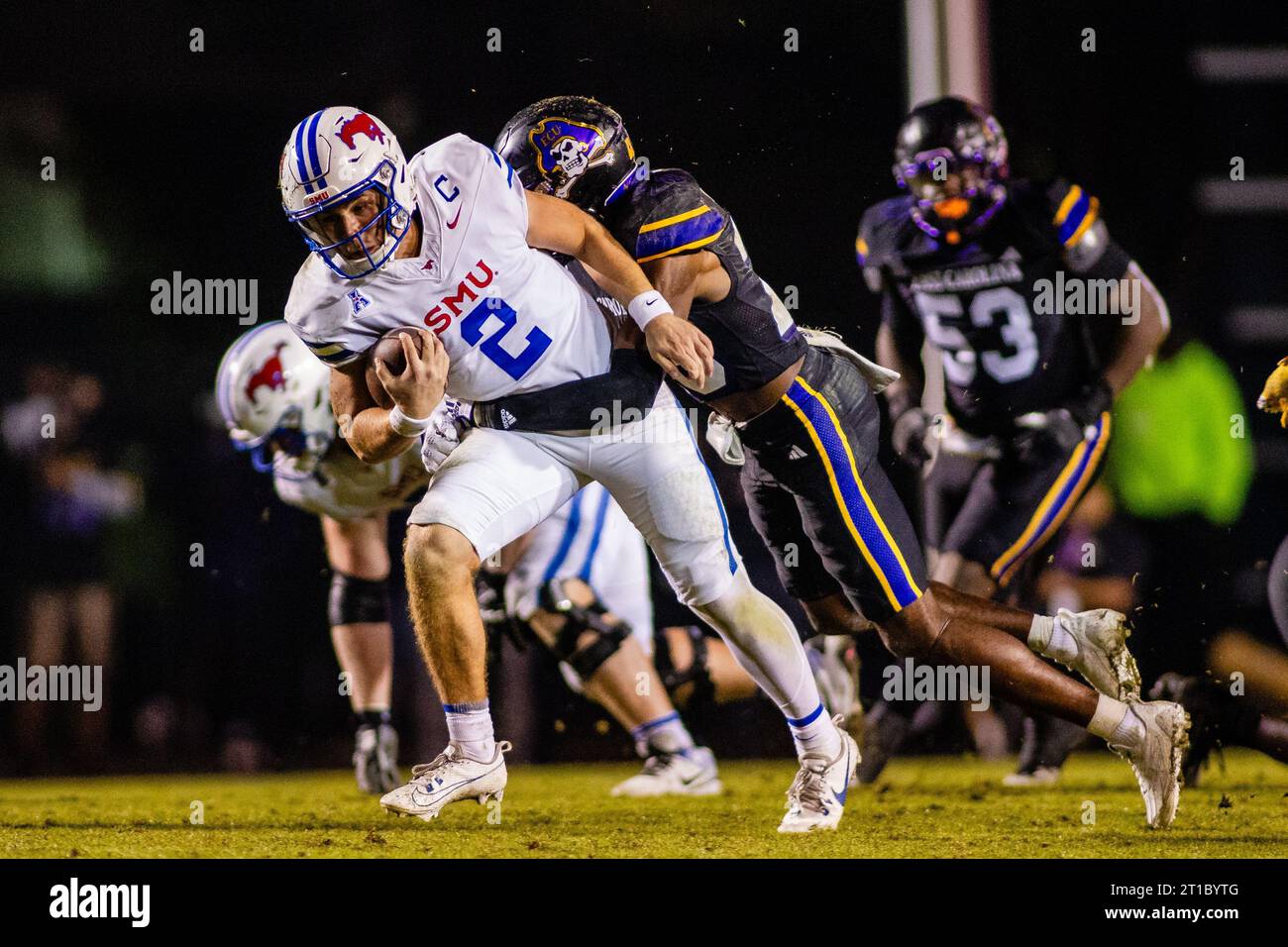 Greenville, NC, USA. 12th Oct, 2023. Southern Methodist Mustangs ...