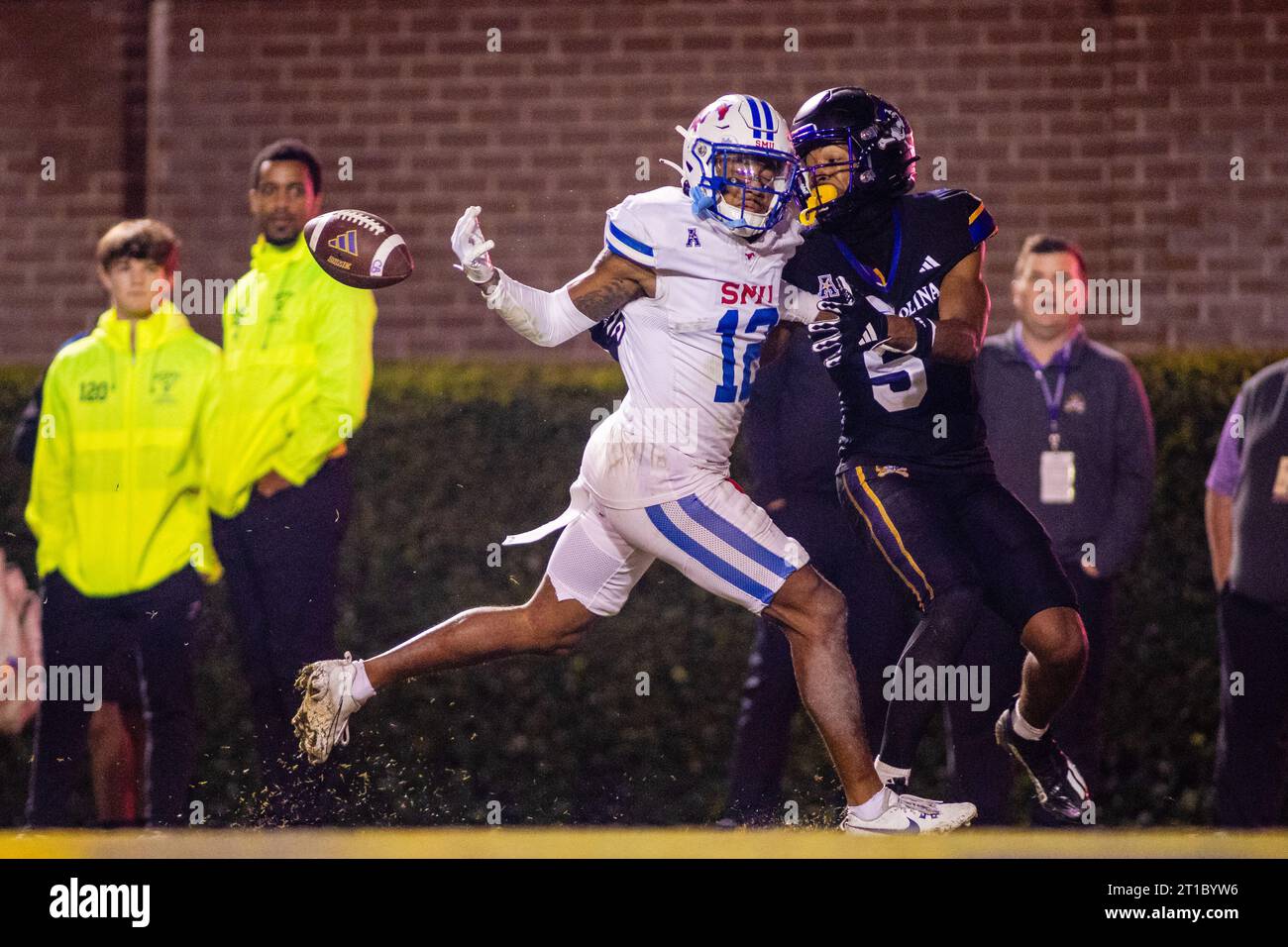 Greenville, NC, USA. 12th Oct, 2023. Southern Methodist Mustangs ...