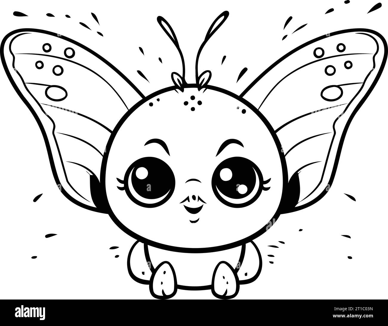Cute butterfly. Vector illustration in doodle style. Isolated on white ...