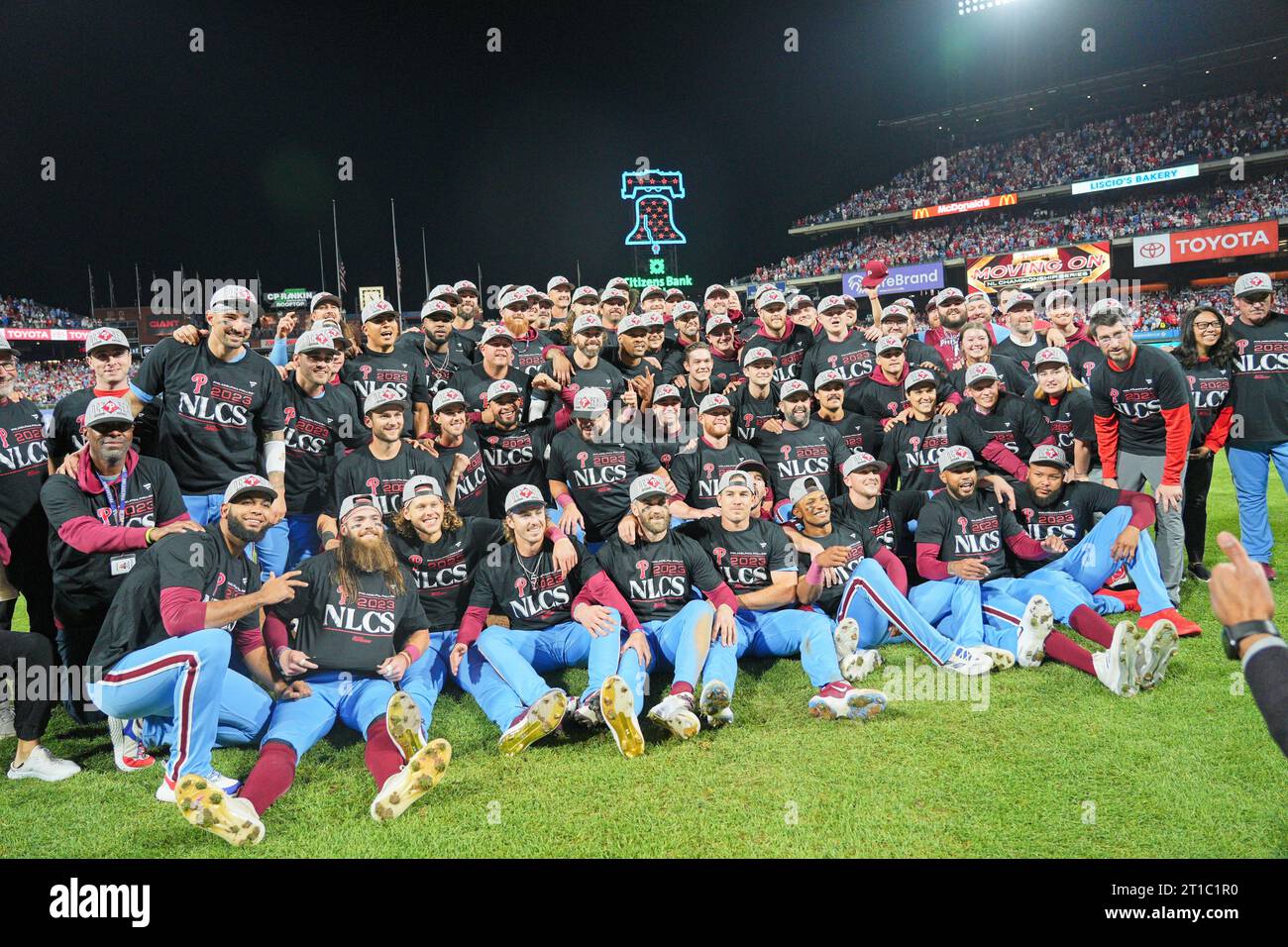 PHILADELPHIA, PA - OCTOBER 12: Philadelphia Phillies celebrate winning ...