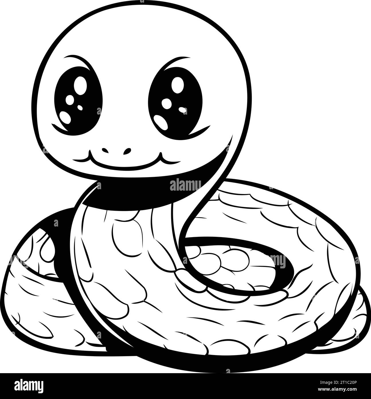 Cute cartoon snake isolated on a white background. Vector illustration ...