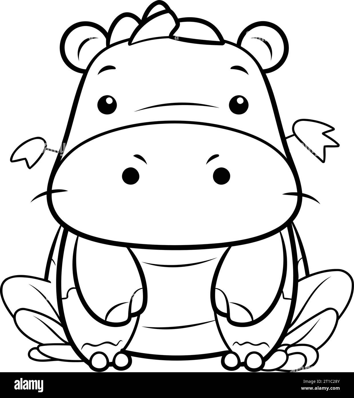Hippo Black And White Clip Art Black Hippo, Illustration, Vector On