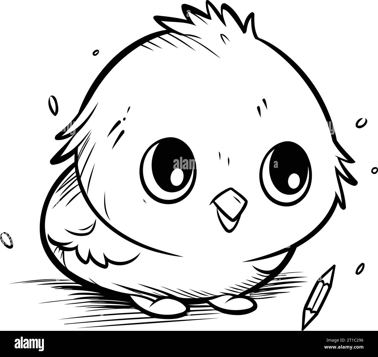 Cute little chick sketch. Vector illustration of a baby chick Stock ...
