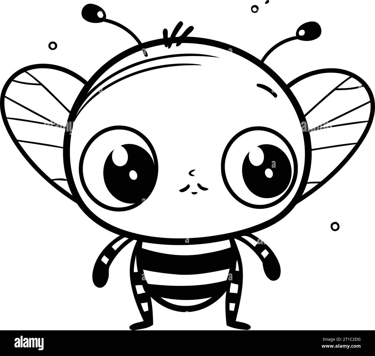 Cute cartoon bee. Vector illustration isolated on a white background ...