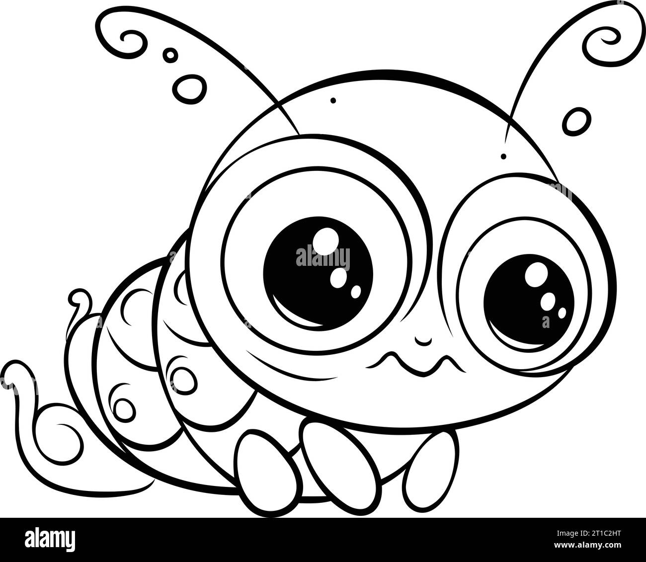 Coloring book for children. Cute cartoon monster. Vector illustration ...