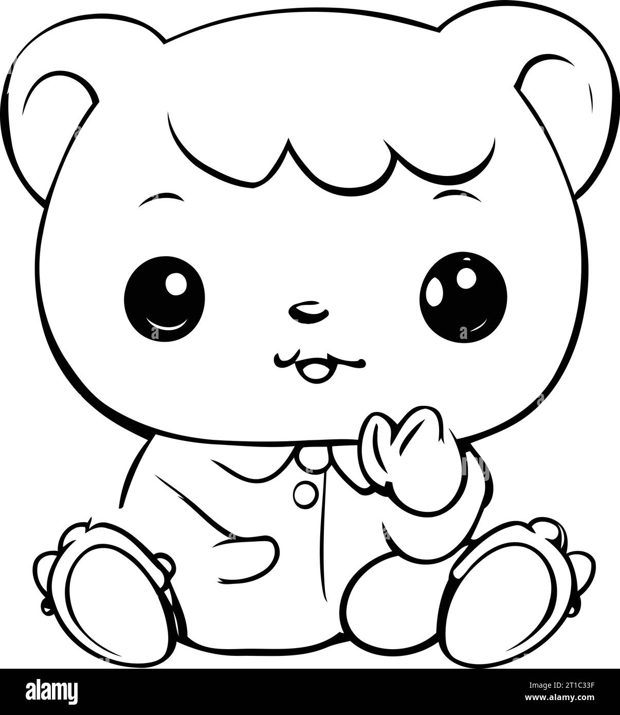 Illustration of a Cute Teddy Bear Coloring Book for Kids Stock Vector ...
